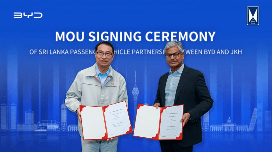 JKH partners with BYD for New Energy Vehicle Business in Sri Lanka